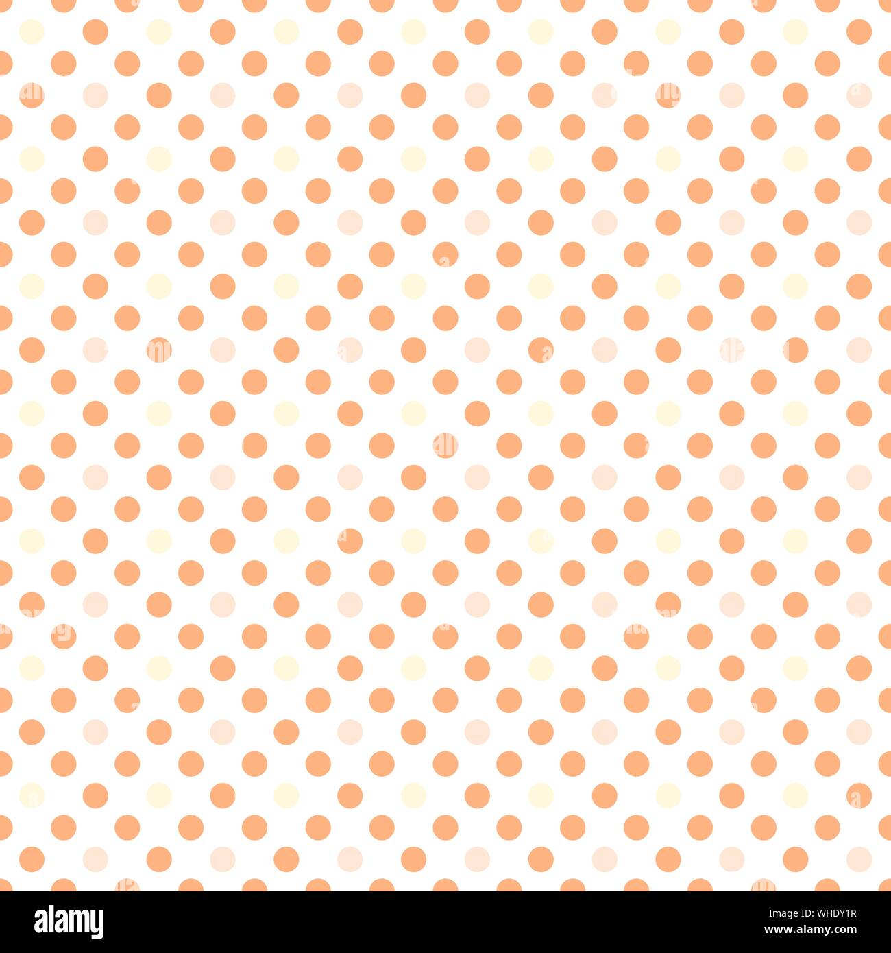Polka dots texture. Orange on white. Classic fashion style seamless ...