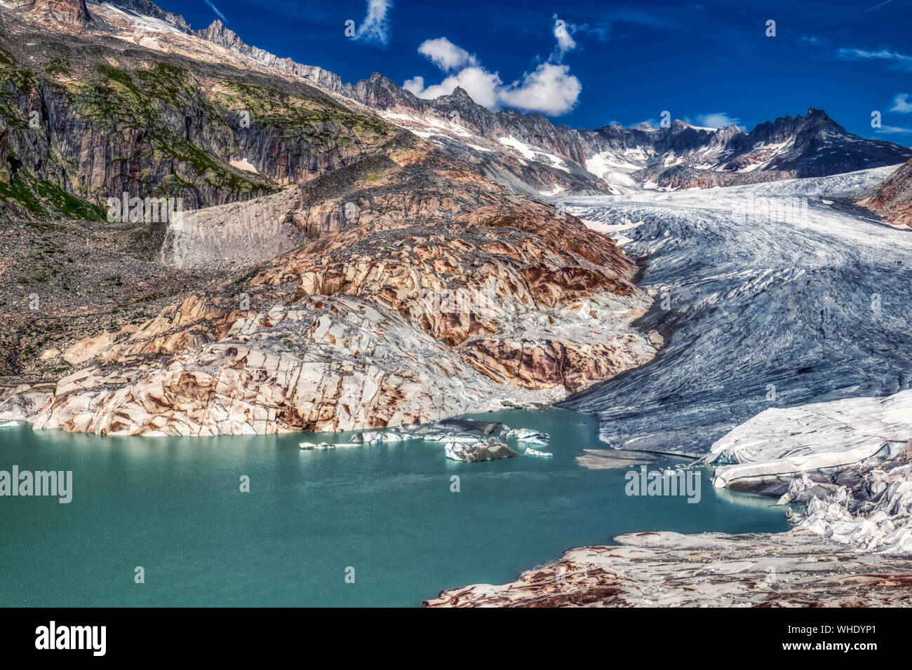 Rhone glacier with glacial lake hi-res stock photography and images - Alamy