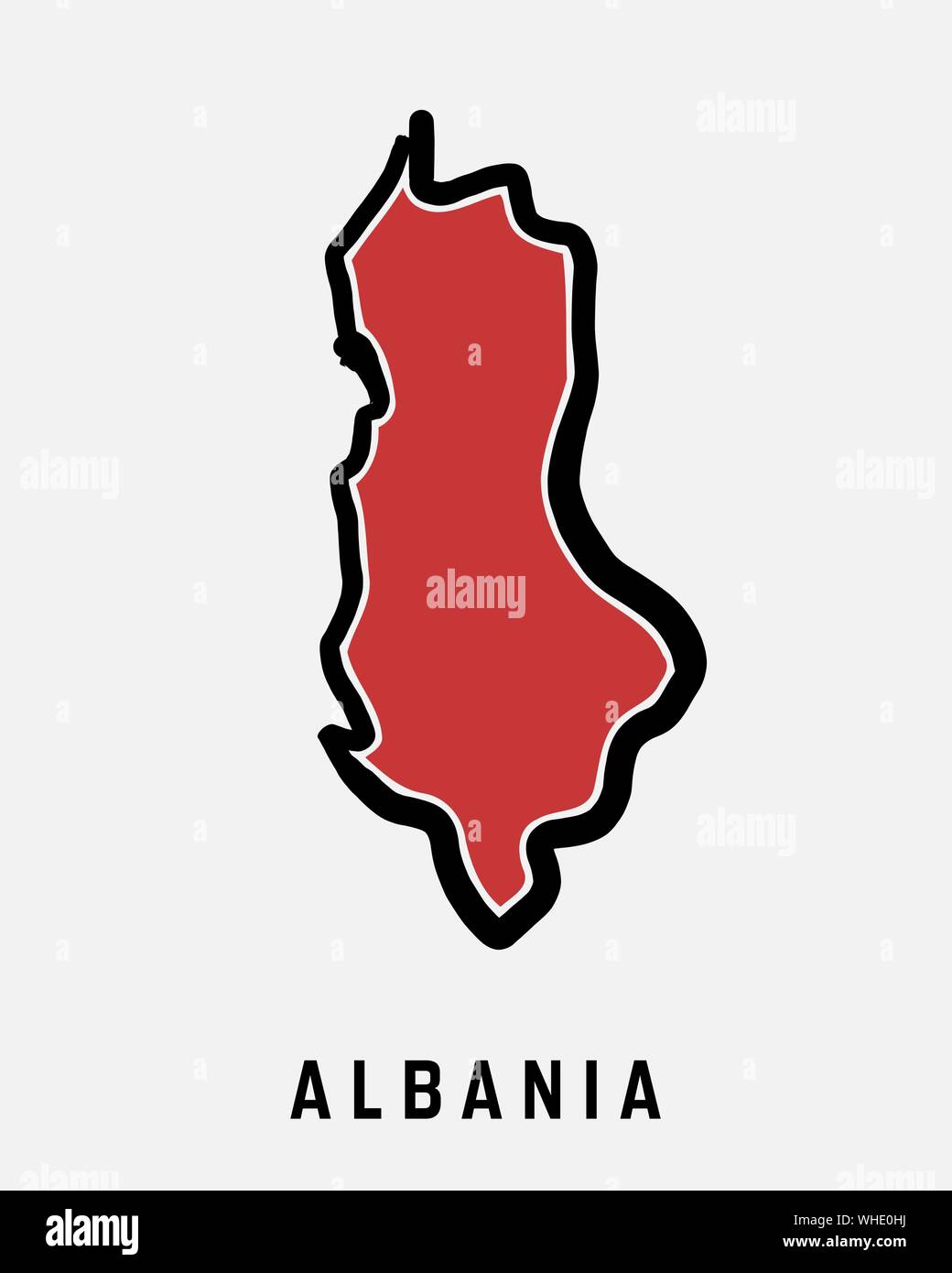 Albania simple map outline - simplified country shape map vector Stock Vector Image & Art - Alamy