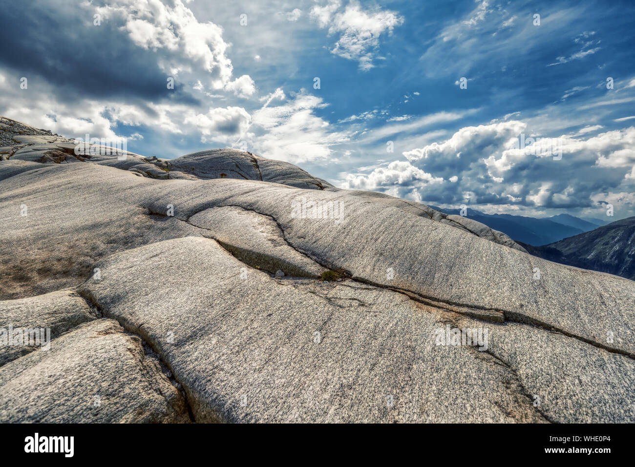 heavy stones on rhone glacier between swiss alps, switzerland Stock ...