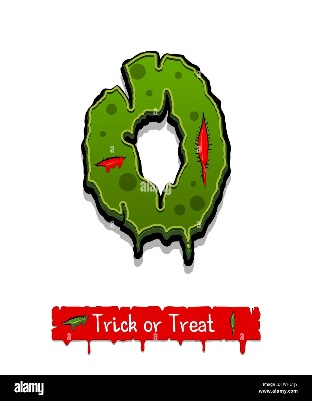 Halloween green color comic horror zombie font Stock Vector Image & Art ...