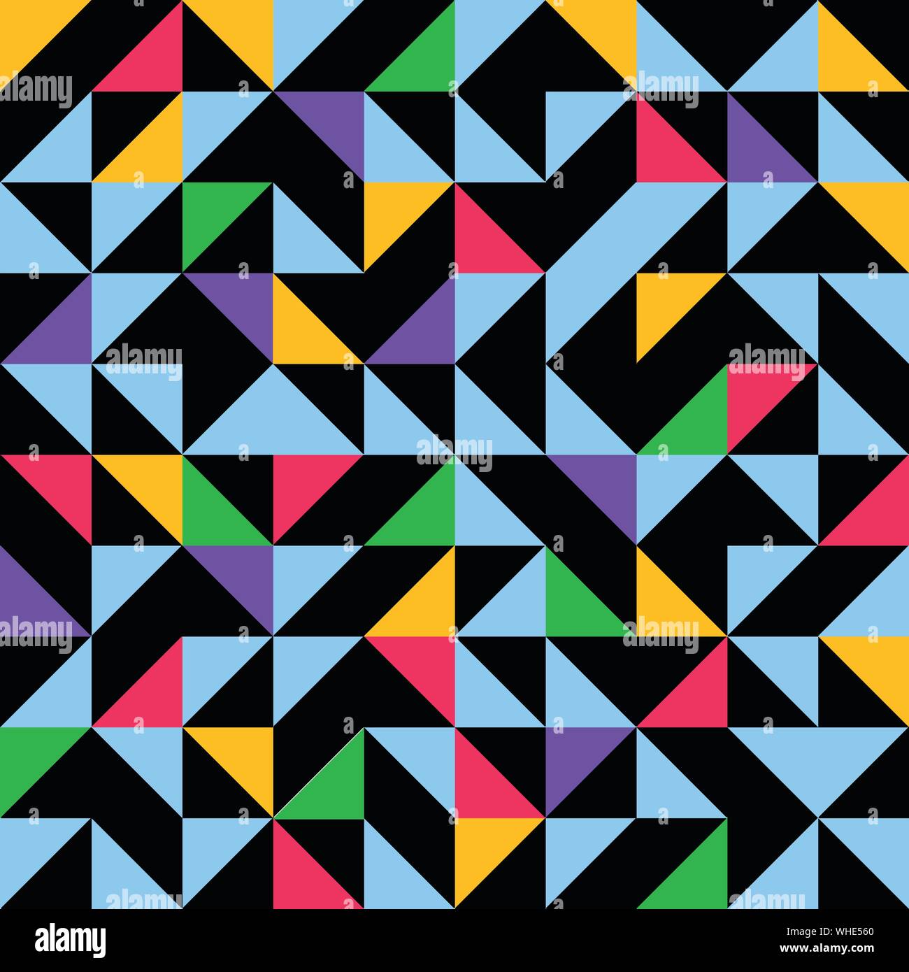 Multicolored geometric truchet pattern background with triangles Stock ...