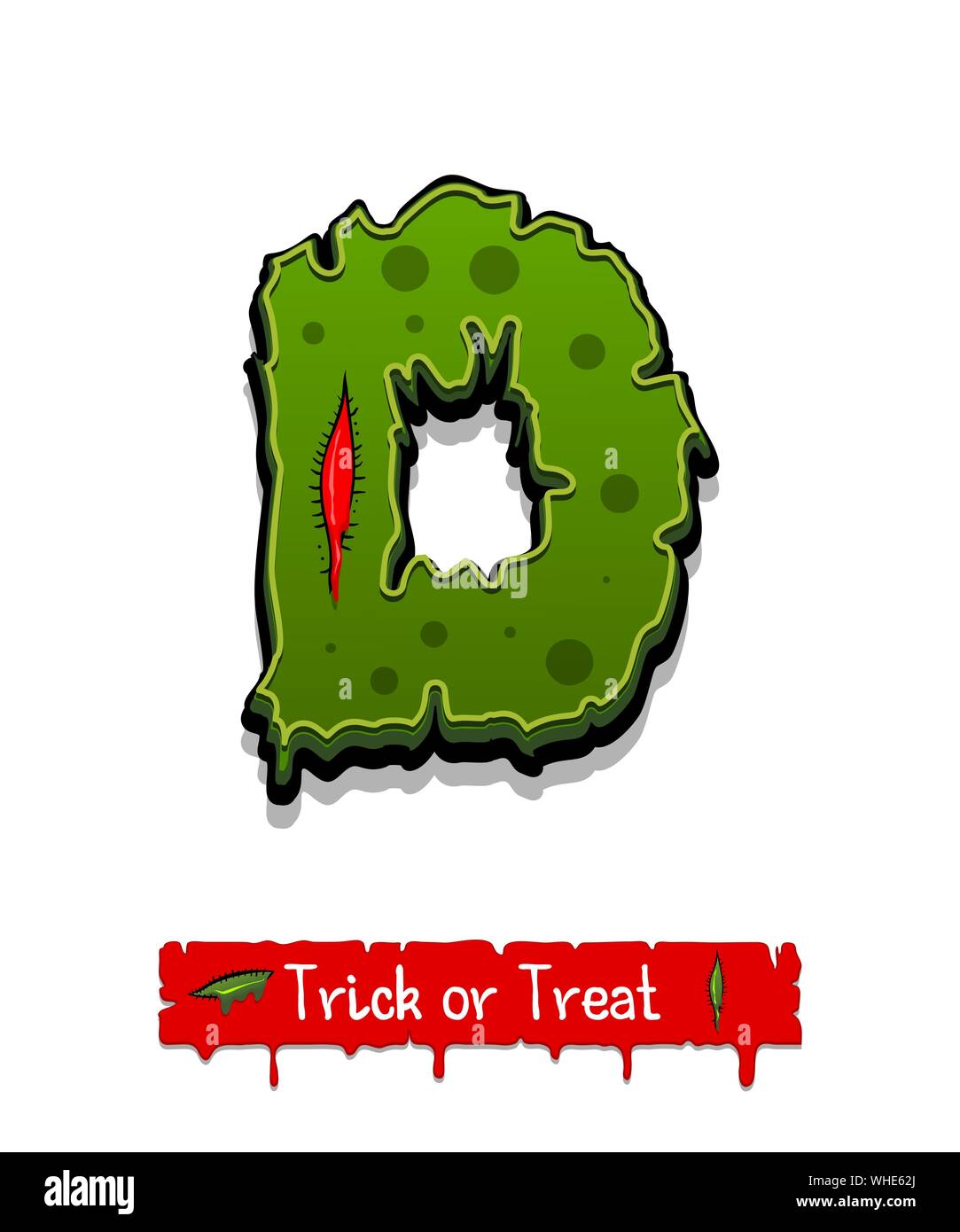 Halloween green color comic horror zombie font Stock Vector Image & Art ...
