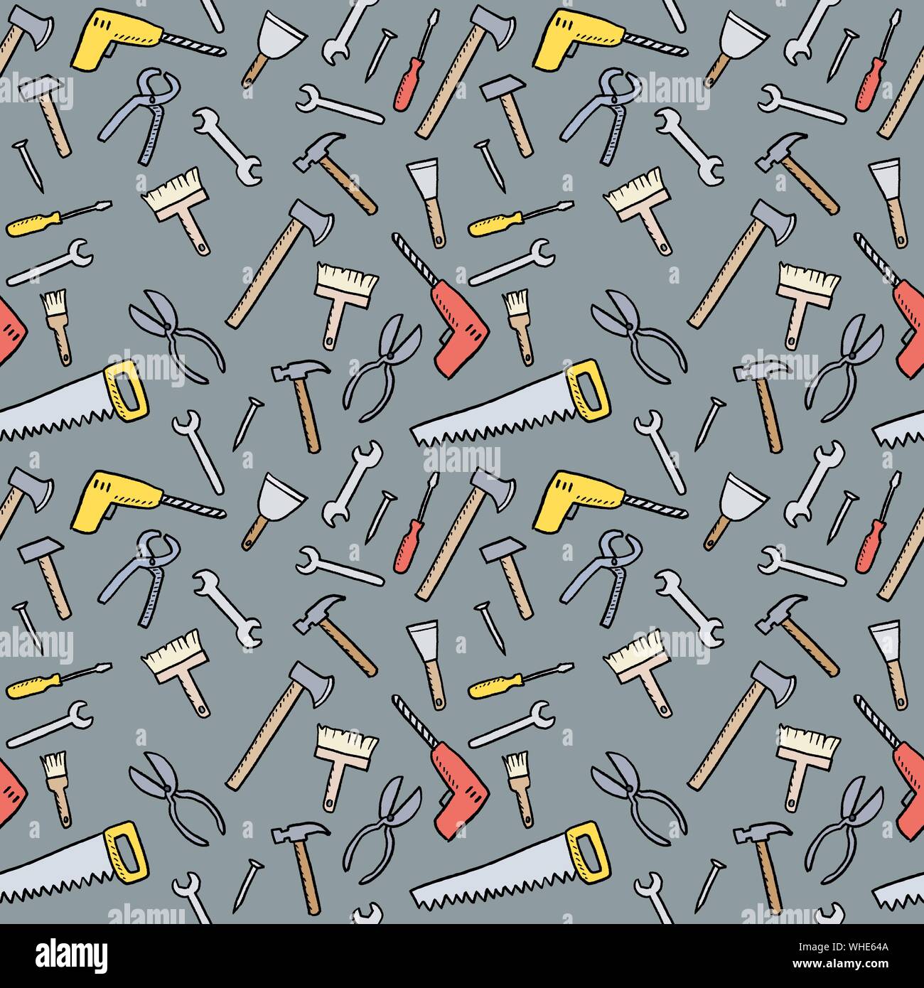 Tools background - seamless texture. DIY and woodworking tools vector ...