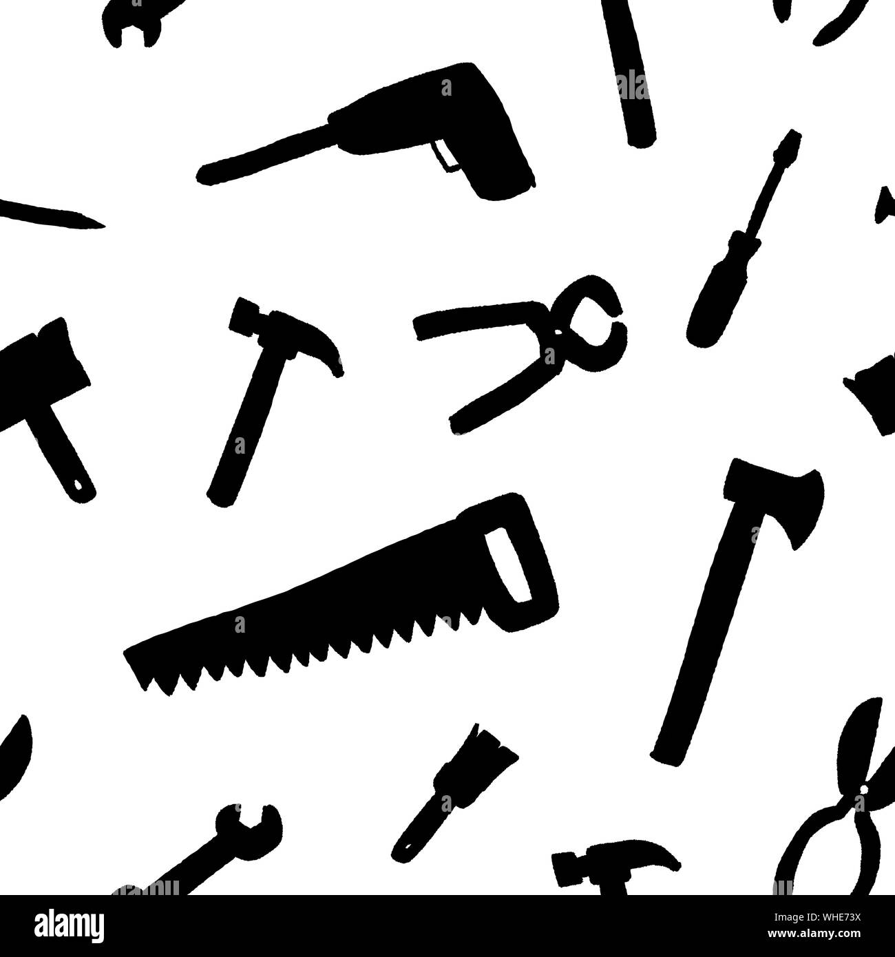 Tools background - seamless texture. DIY and woodworking tools vector ...