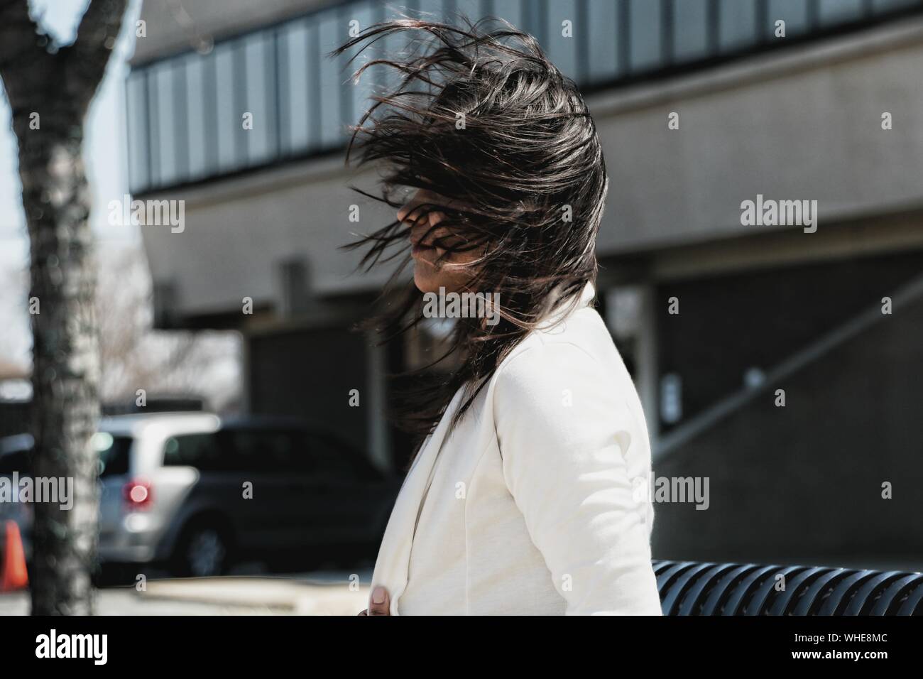 Hair Wind Side View High Resolution Stock Photography and Images - Alamy