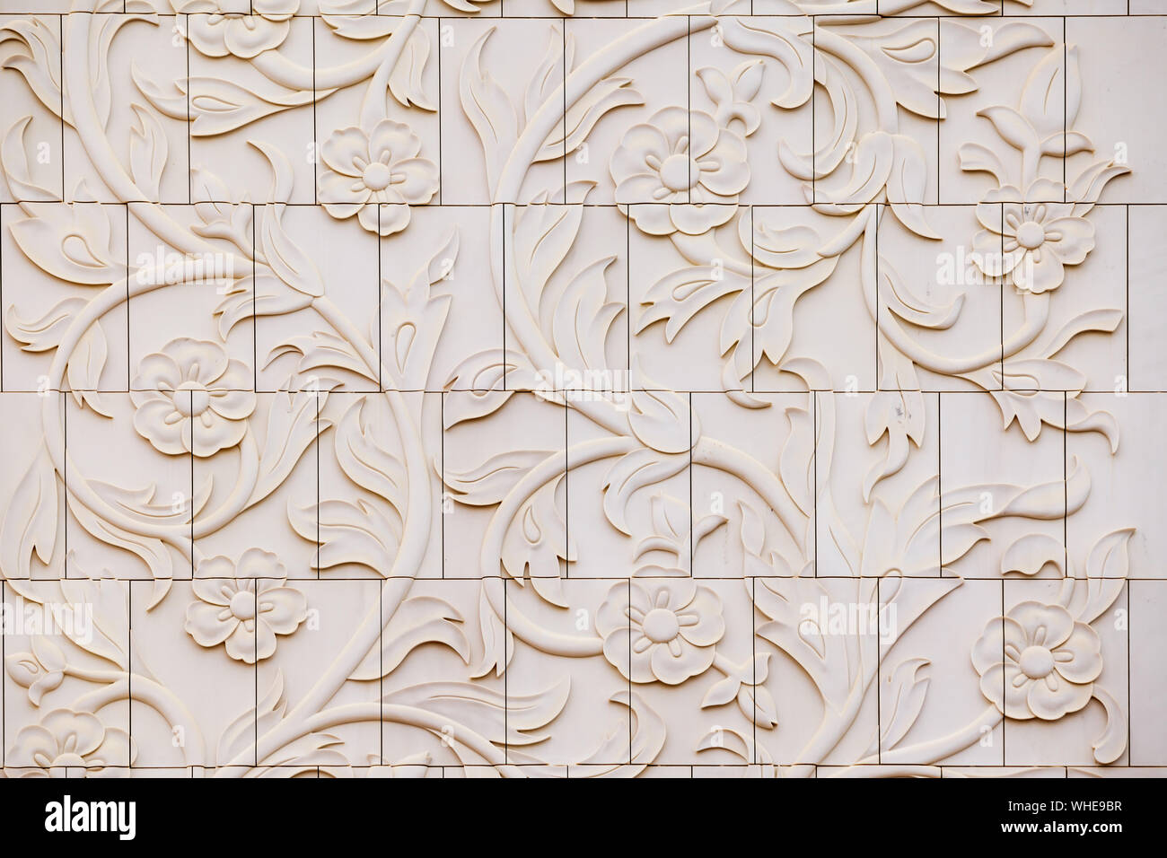 Floral pattern design on the wall of the Sheikh Zayed Grand Mosque, the ...