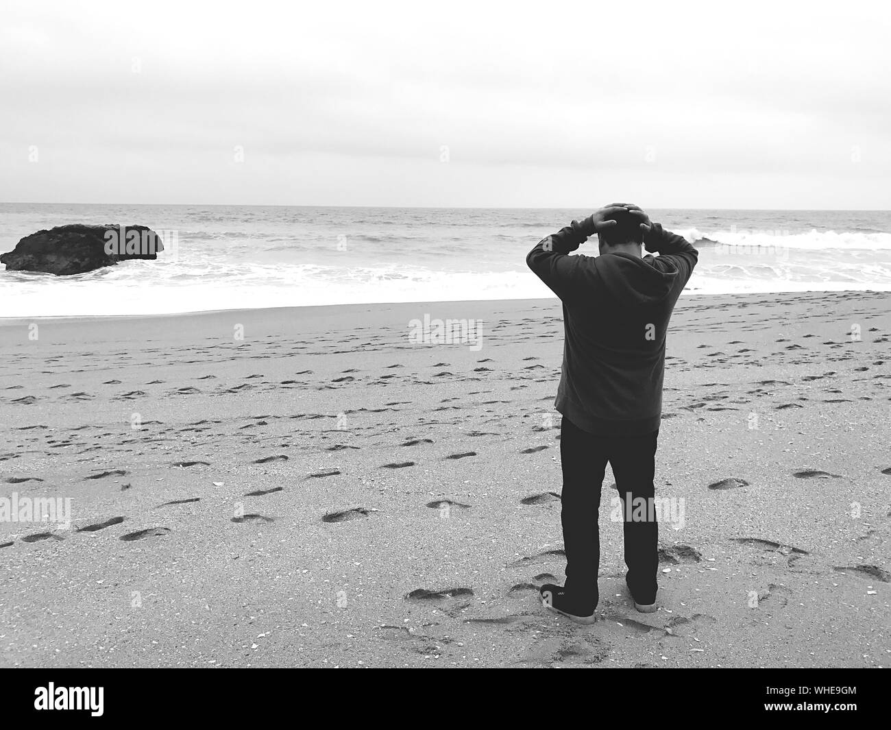 Hand rear view Black and White Stock Photos & Images - Alamy