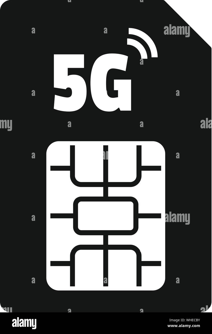 5g phone card icon. Simple illustration of 5g phone card vector icon ...