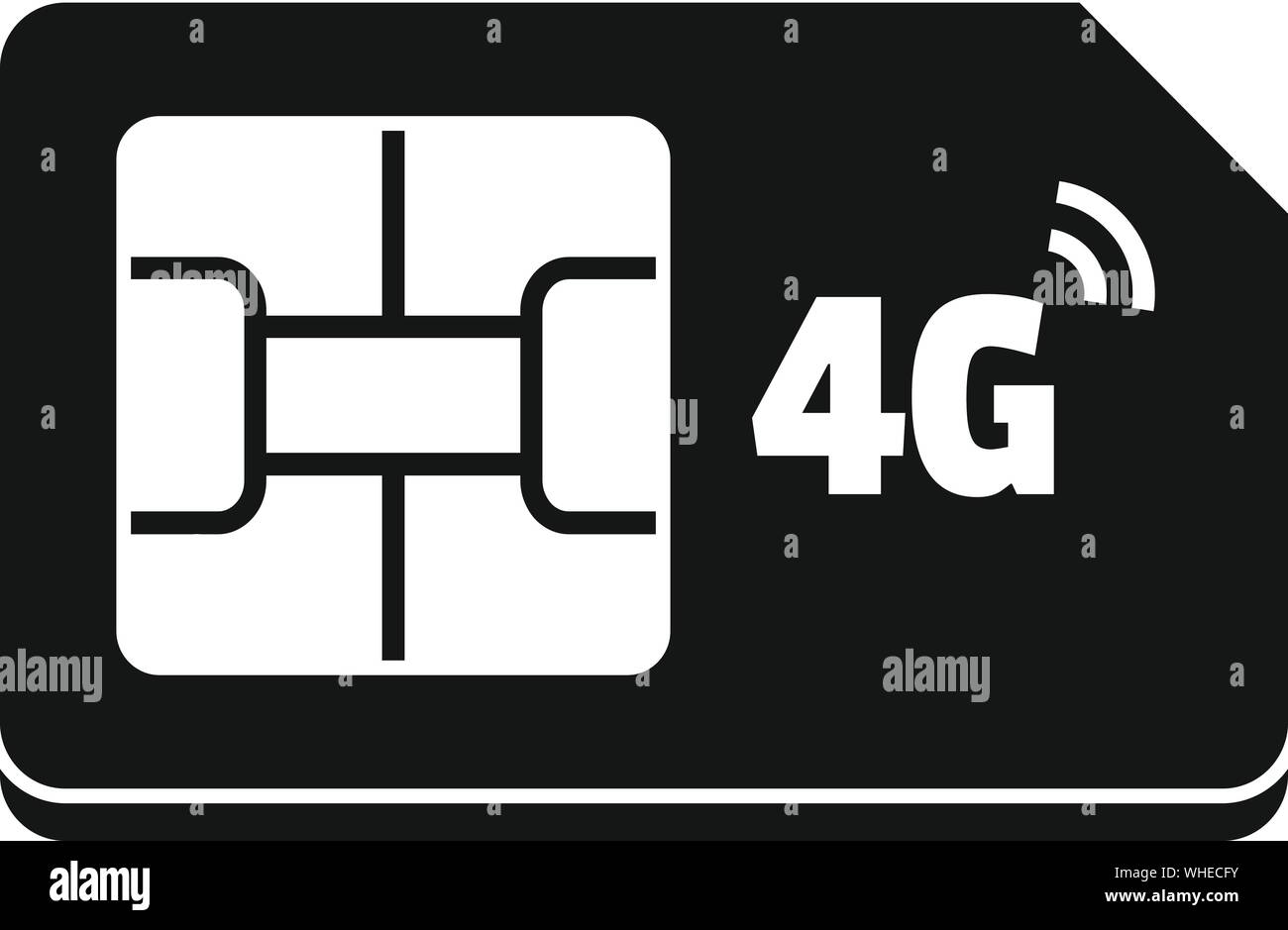 4g sim card icon. Simple illustration of 4g sim card vector icon for ...