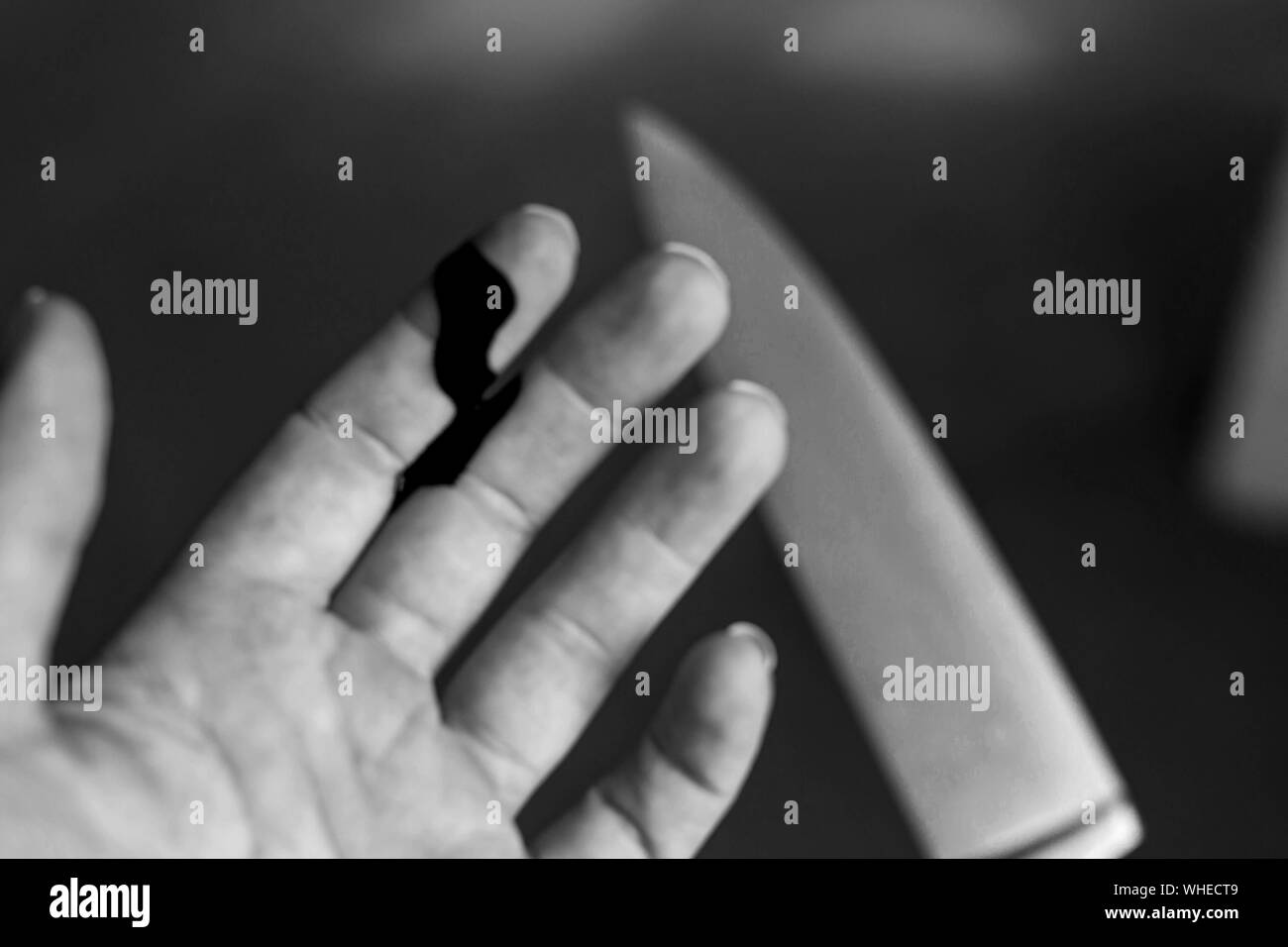 Bleed blood drop horror isolated Black and White Stock Photos & Images ...