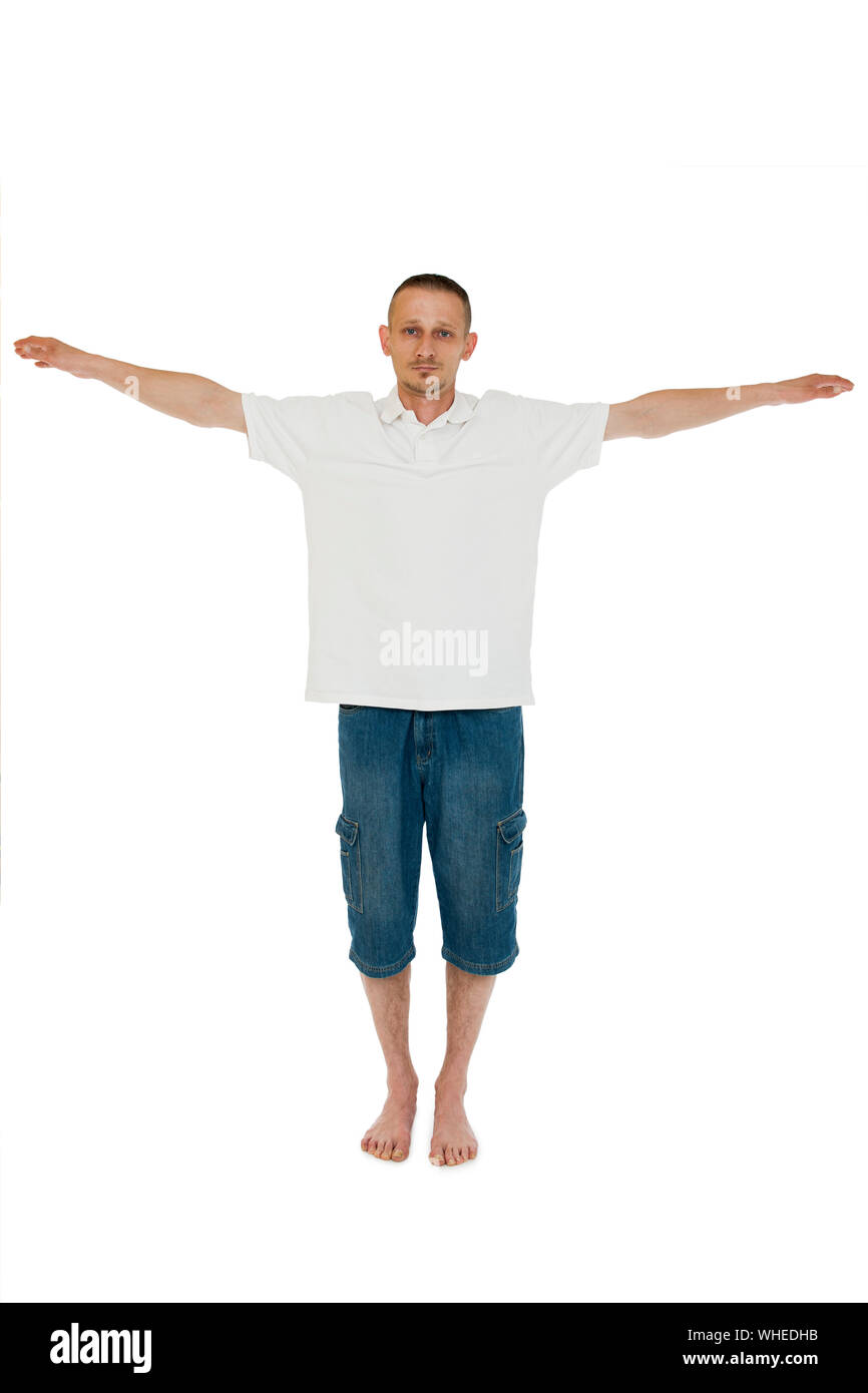 Man standing arms out full length hi-res stock photography and images ...