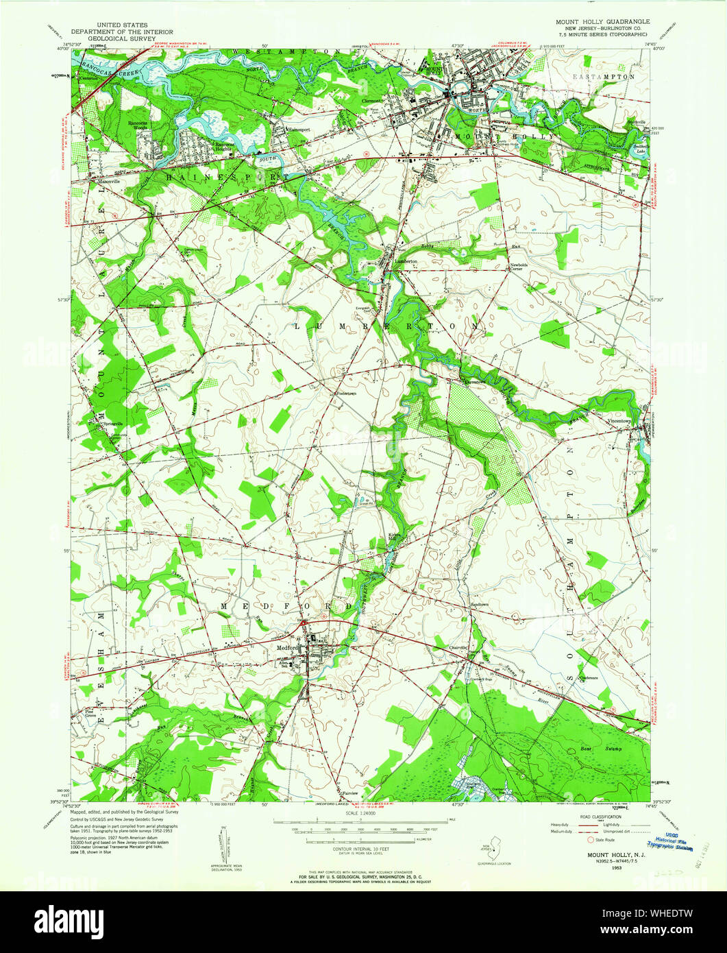 Mount holly map hi-res stock photography and images - Alamy