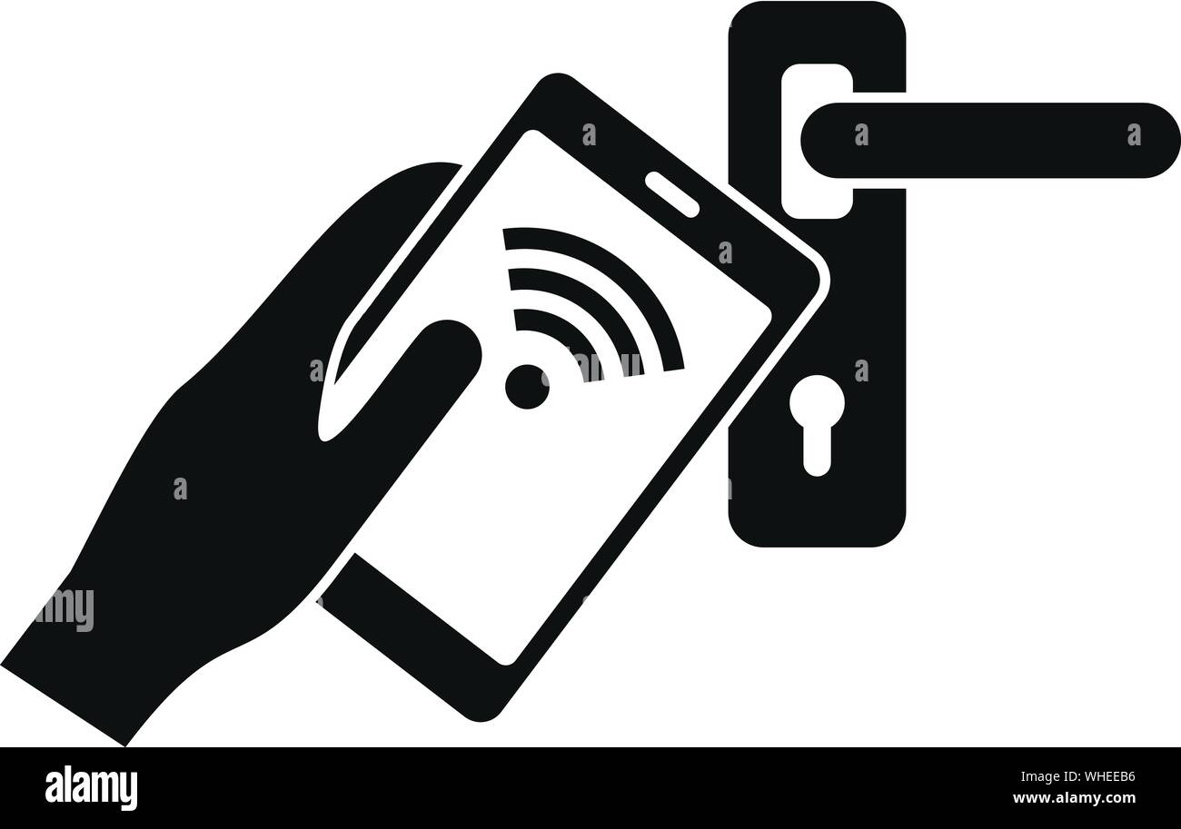 Security smart door lock icon. Simple illustration of security smart ...