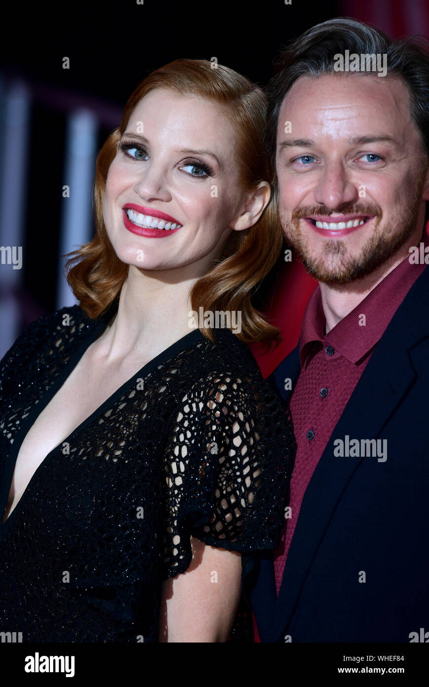 Jessica Chastain and James McAvoy attending the IT Chapter Two European ...