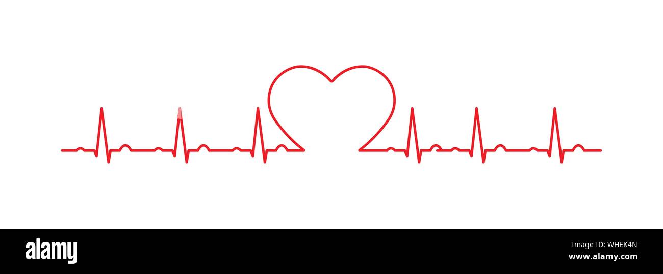 Health and medicine. Cardiogram of heart rate and heart contour Stock ...