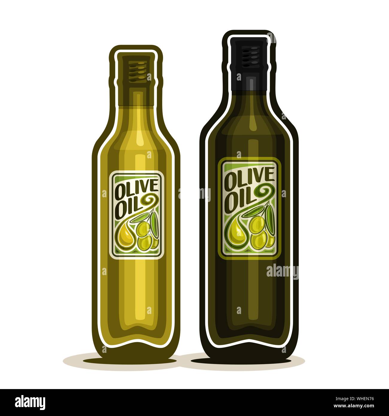 Olive bottles oil glass Stock Vector Images - Alamy