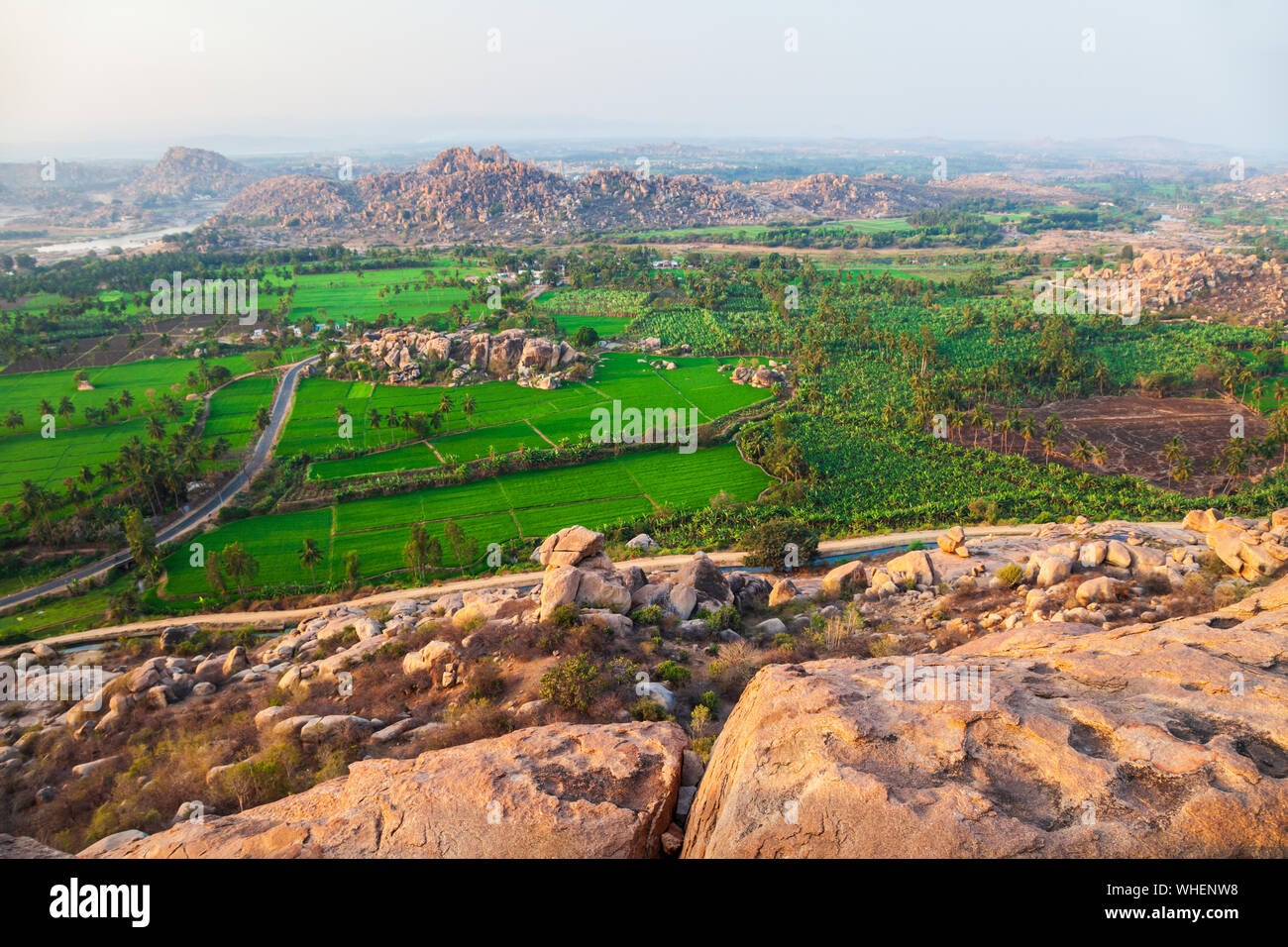 Temple ruins at Hampi, the centre of the Hindu Vijayanagara Empire in ...