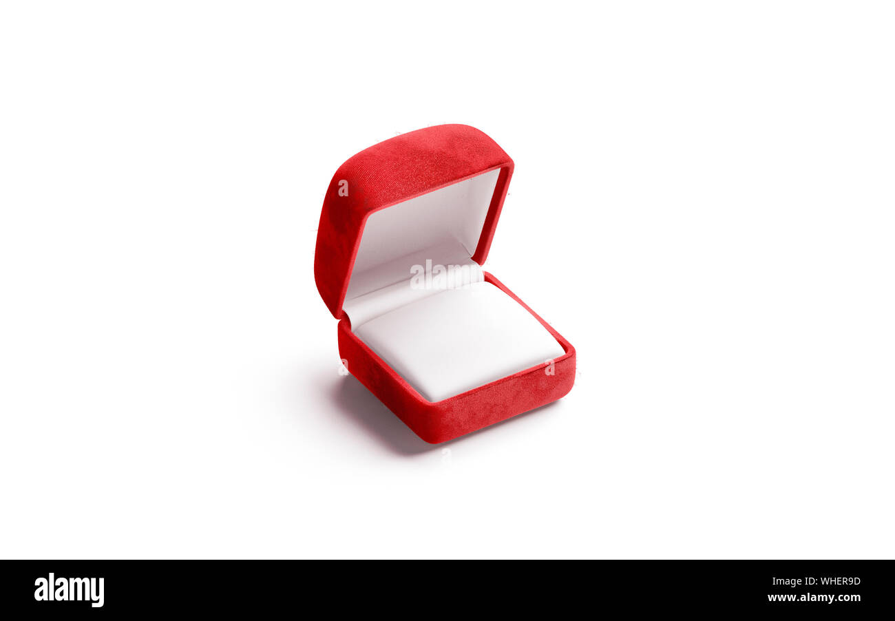 Blank red velvet opened ring box mockup, isolated Stock Photo - Alamy