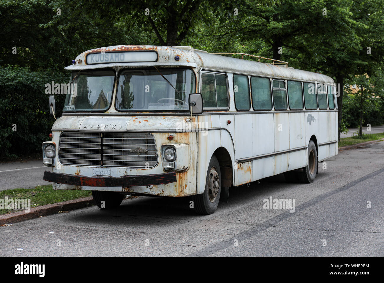 Rusty old Vanaja bus from the 50's Stock Photo - Alamy