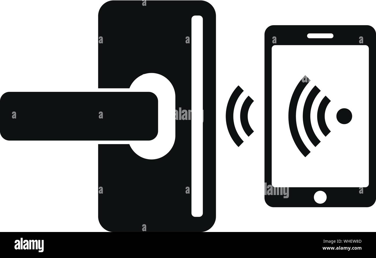 Smartphone lock door icon. Simple illustration of smartphone lock door ...