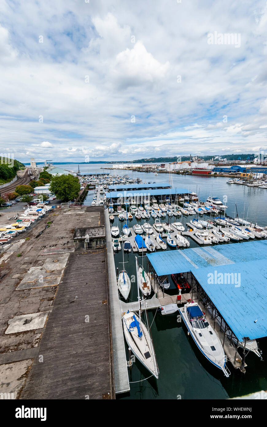Looking north from the Murray Morgan Bridge near the Thea Foss Waterway ...
