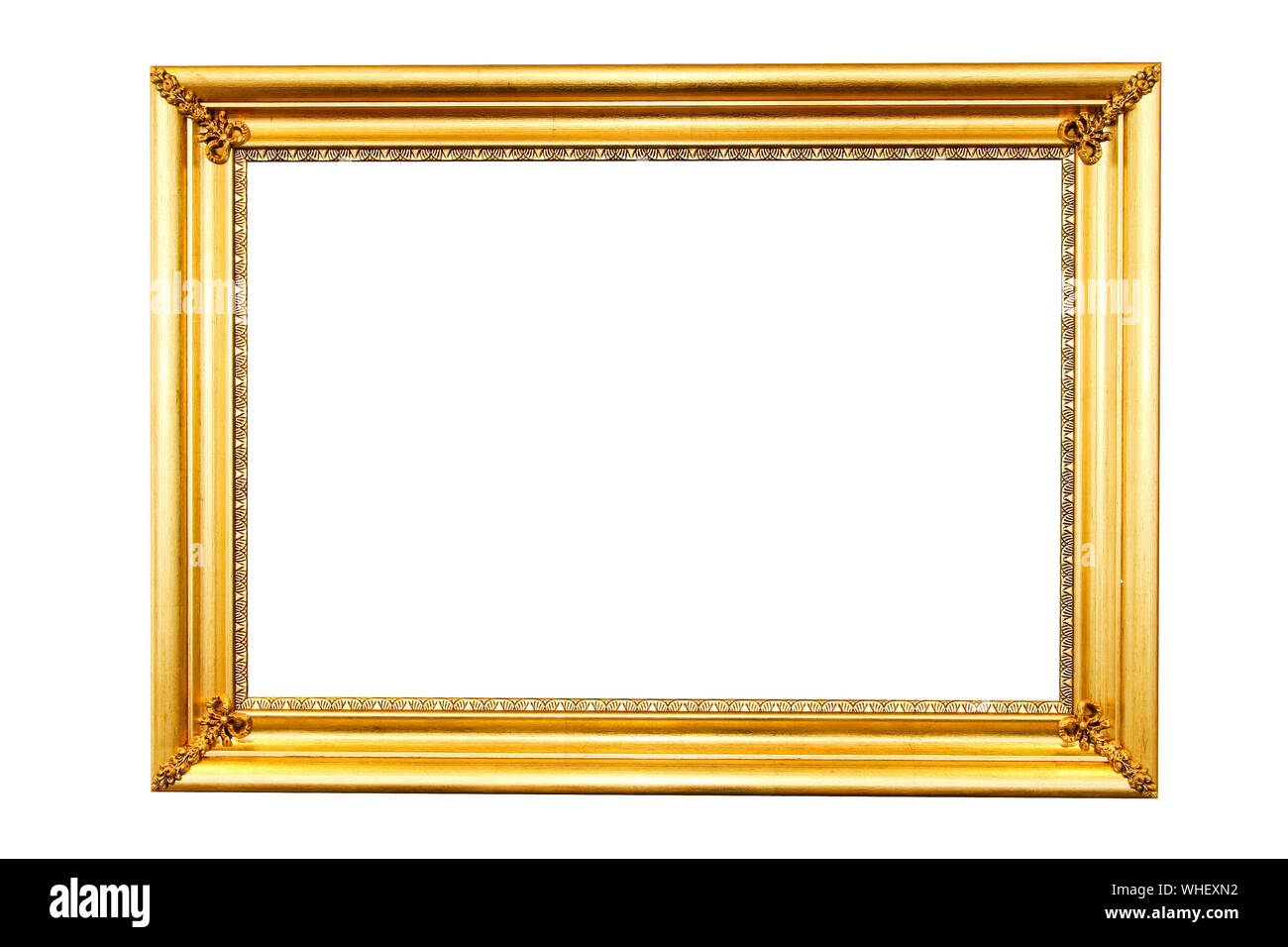 Shinny frame in pure gold clipping path included Stock Photo - Alamy