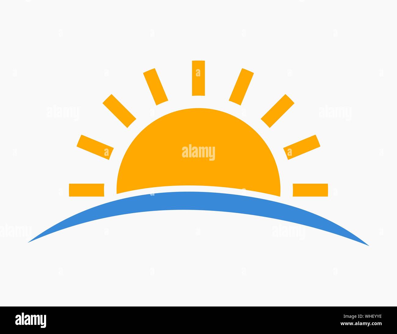 Setting sun sea Stock Vector Images - Alamy