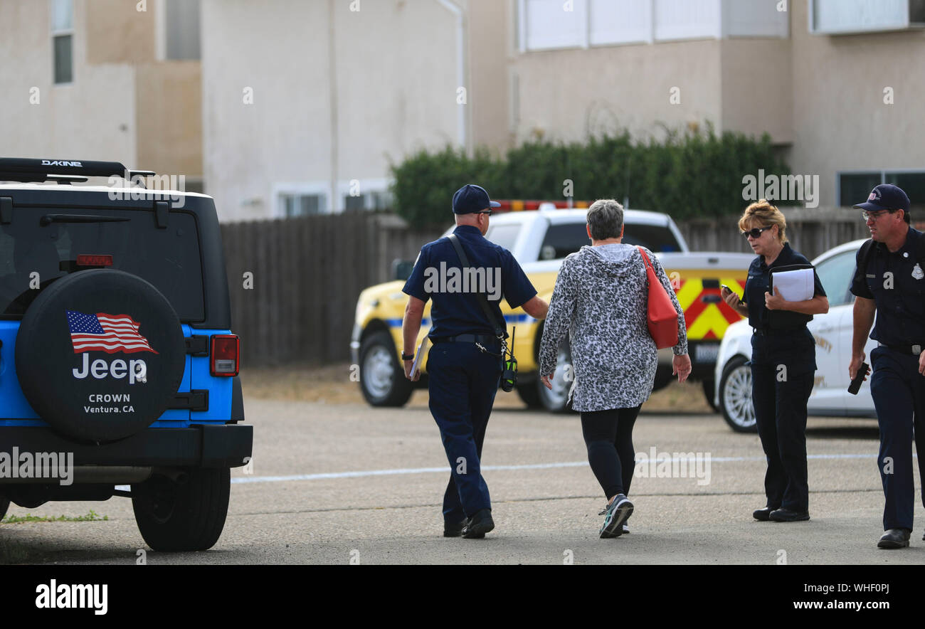 Oxnard, USA. 2nd Sep, 2019. First responders work at the U.S. Coast ...