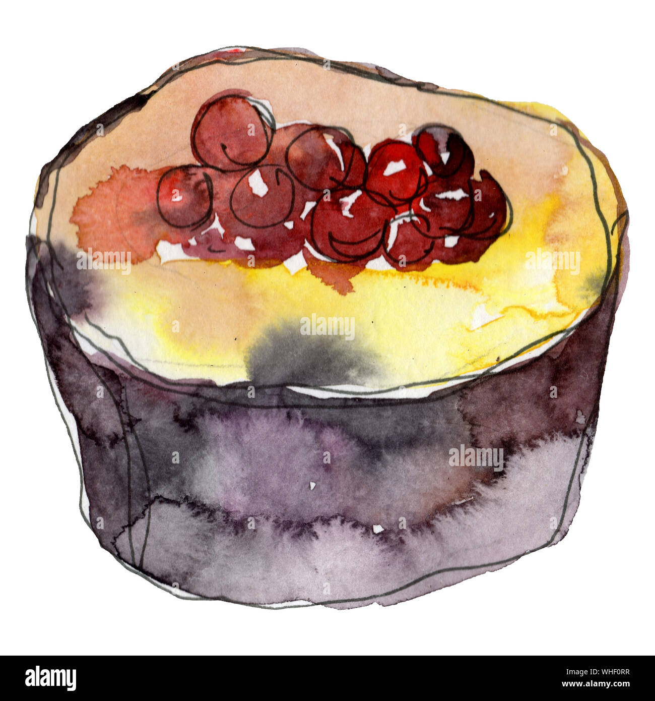 Watercolor sushi set of beautiful tasty japanese food illustration ...