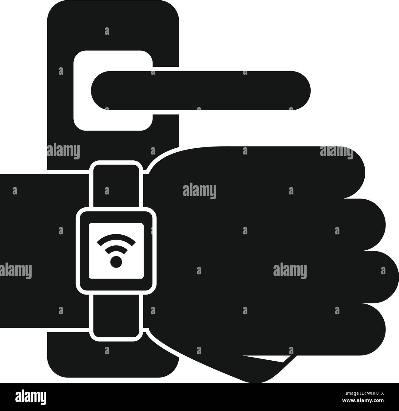 Watch door lock icon. Simple illustration of watch door lock vector ...