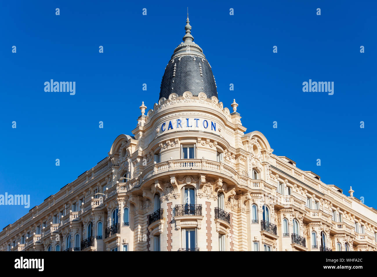 CANNES, FRANCE - SEPTEMBER 25, 2018: Carlton Hotel at the croisette ...