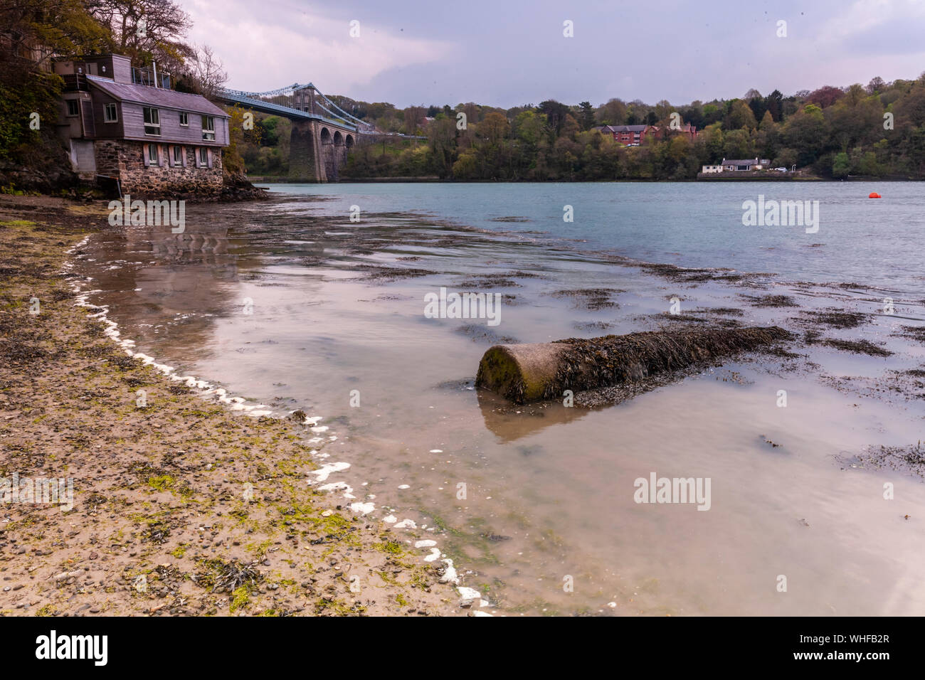 The Menai Strait is a narrow stretch of shallow tidal water about 25 km ...
