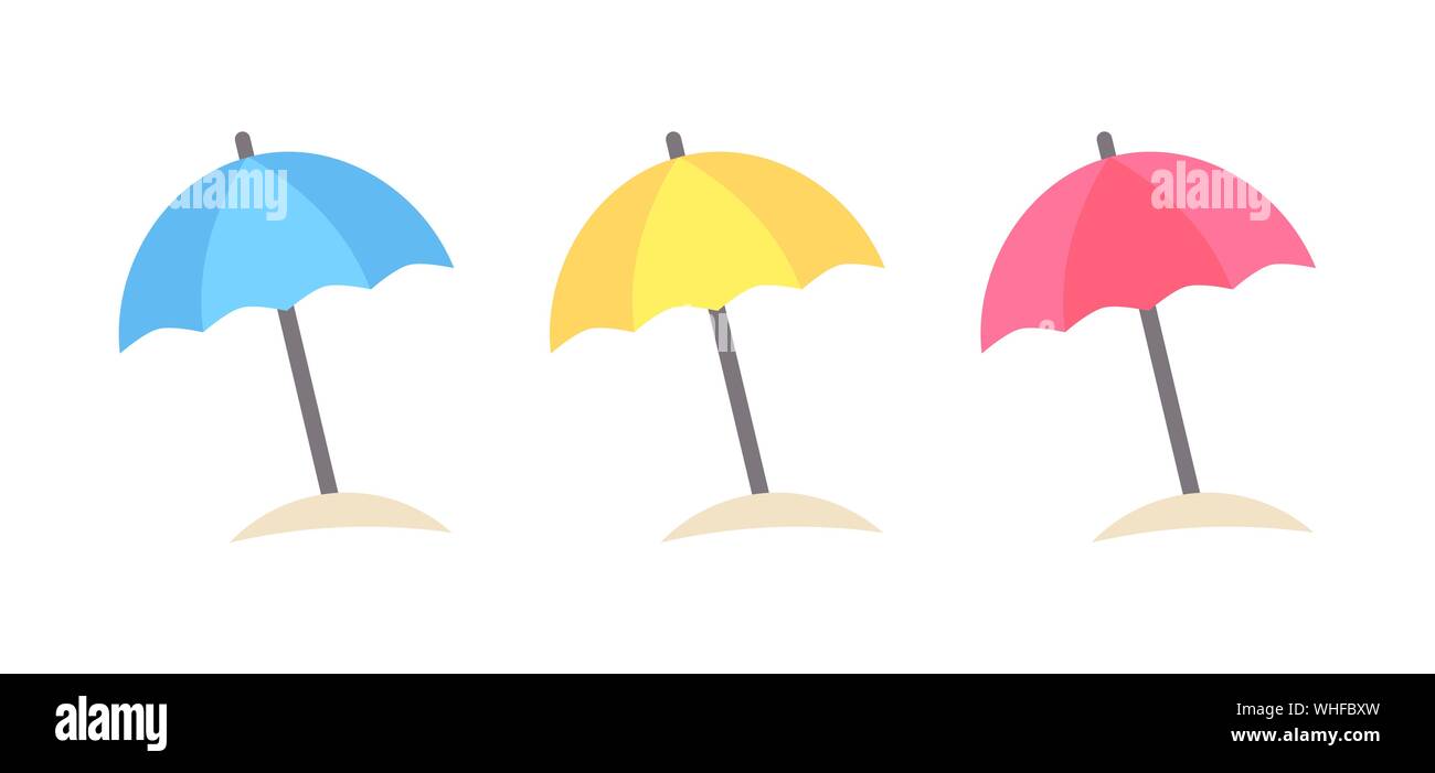 Colorful sun umbrellas icons. Vector illustration Stock Vector Image ...