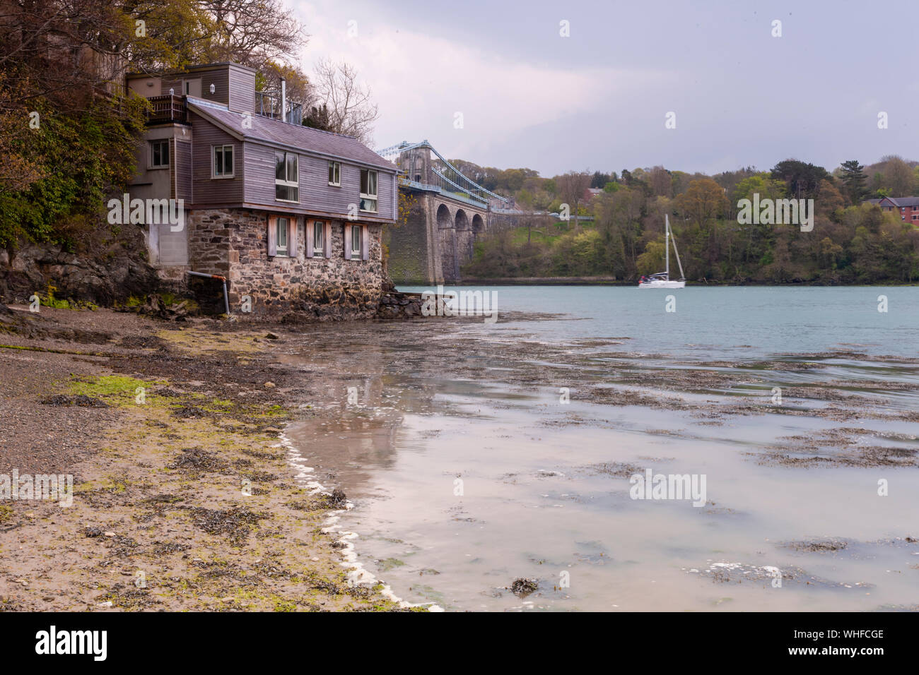 The Menai Strait is a narrow stretch of shallow tidal water about 25 km ...