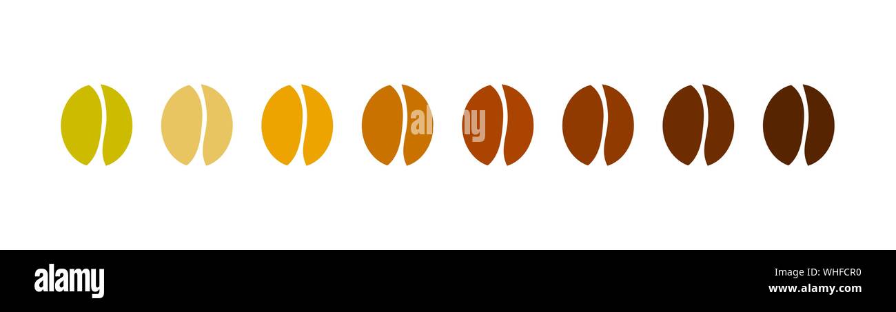 Coffee bean icons collection. Roast level gradient. Vector illustration Stock Vector Image & Art ...