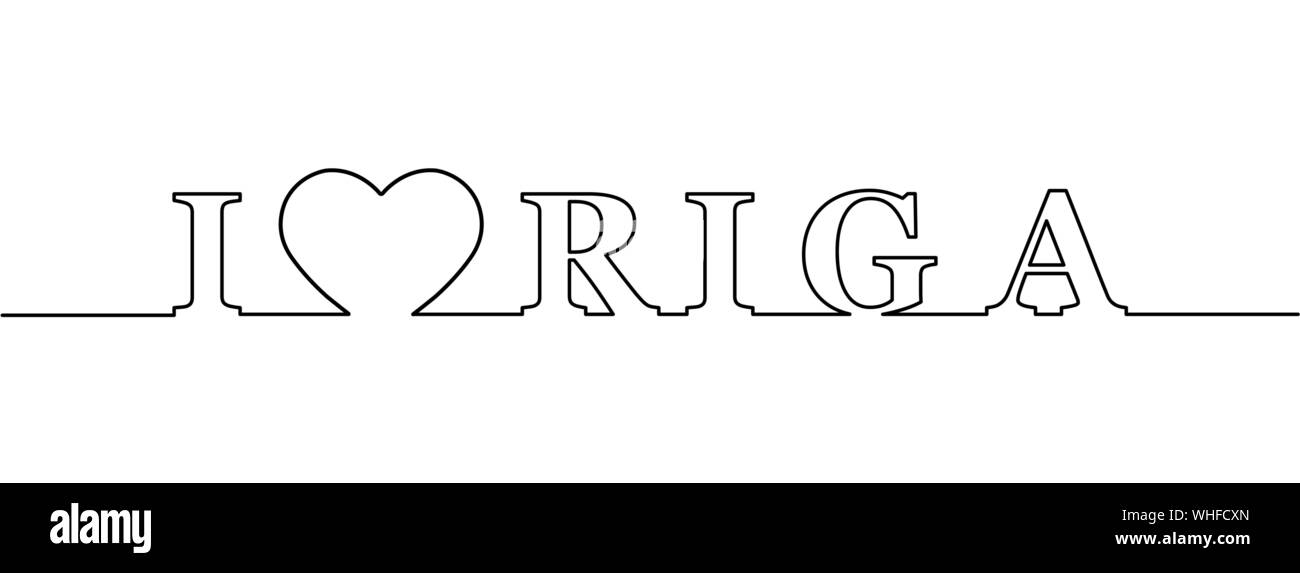 I Love Riga. The name of the capital of Latvia is written in the ...
