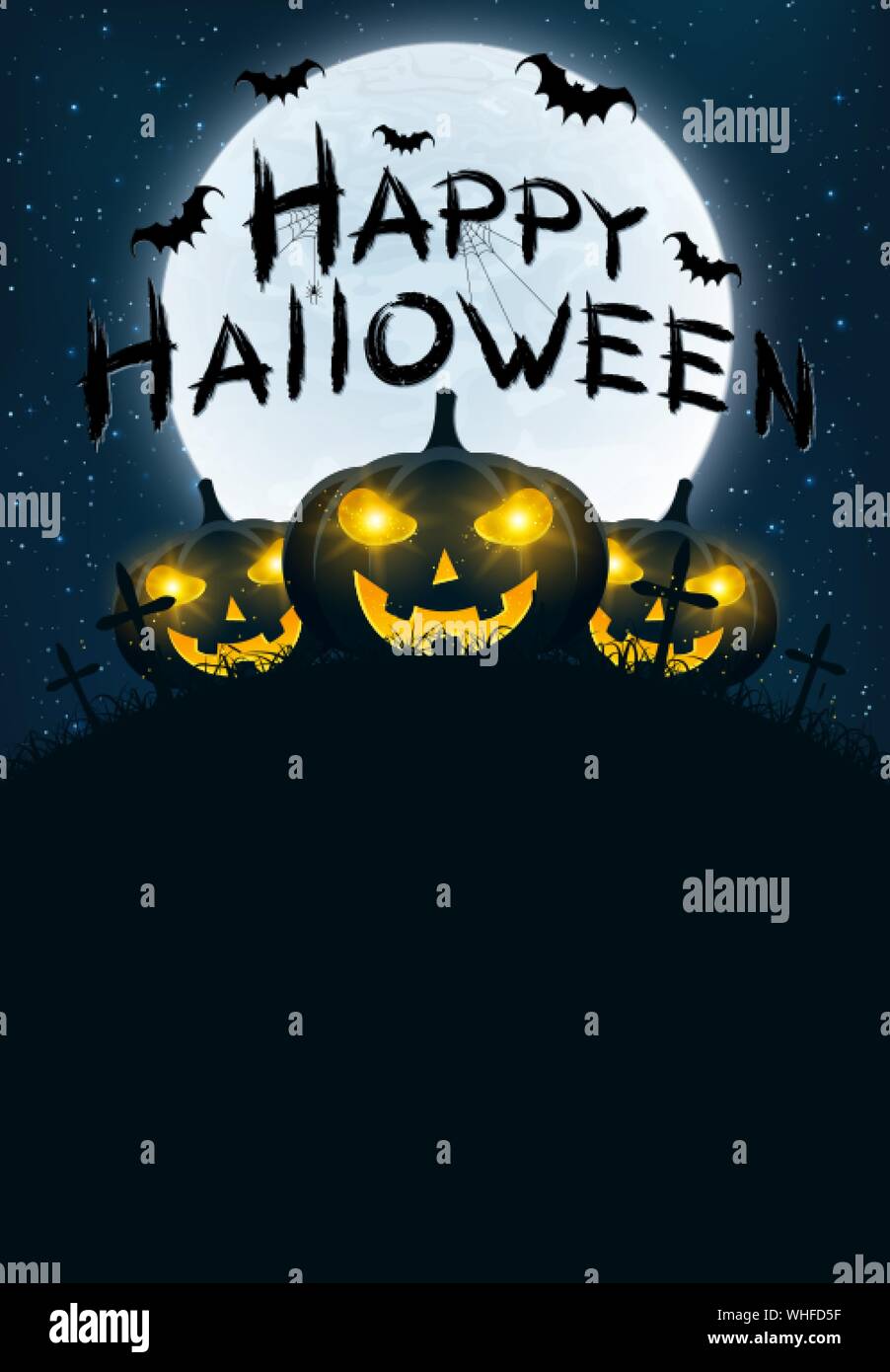 Orange moon in black sky Stock Vector Images - Alamy