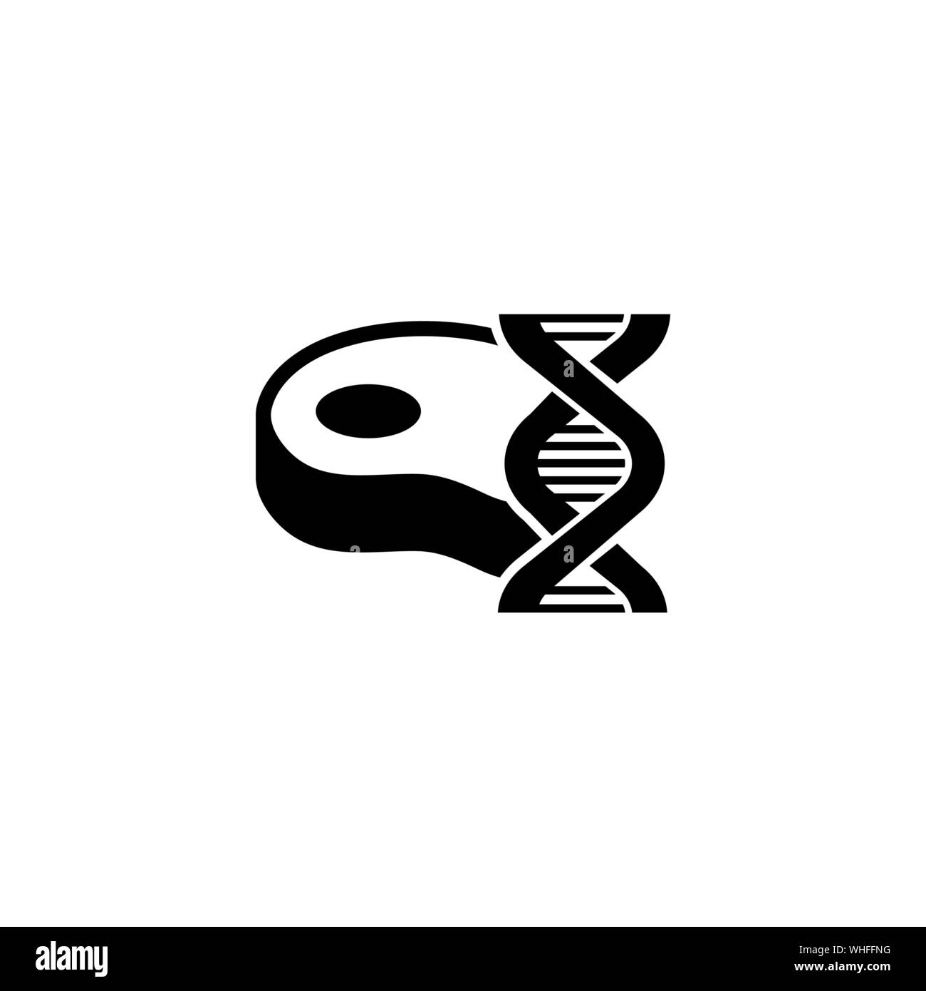 GMO Food, Genetic Modified Meat. Flat Vector Icon illustration. Simple ...
