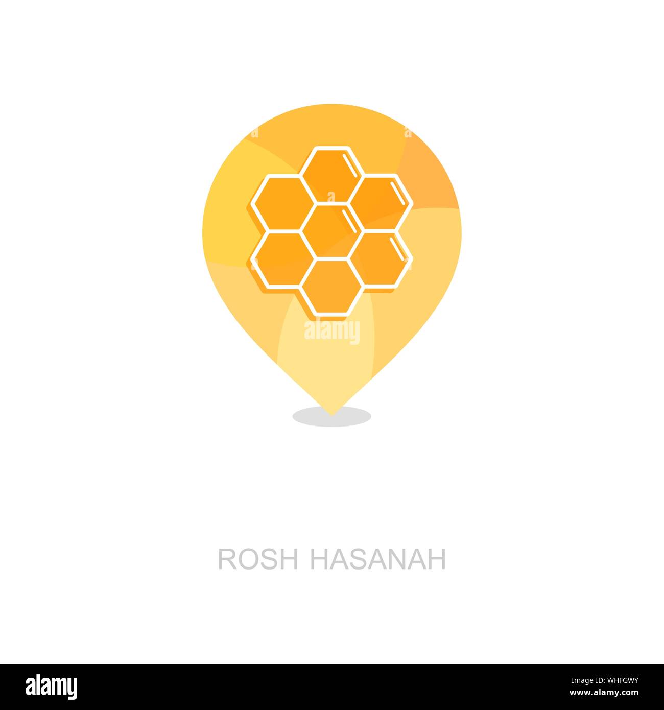 Bee honeycomb. Honey. Rosh Hashanah pin map icon. Shana tova Map ...