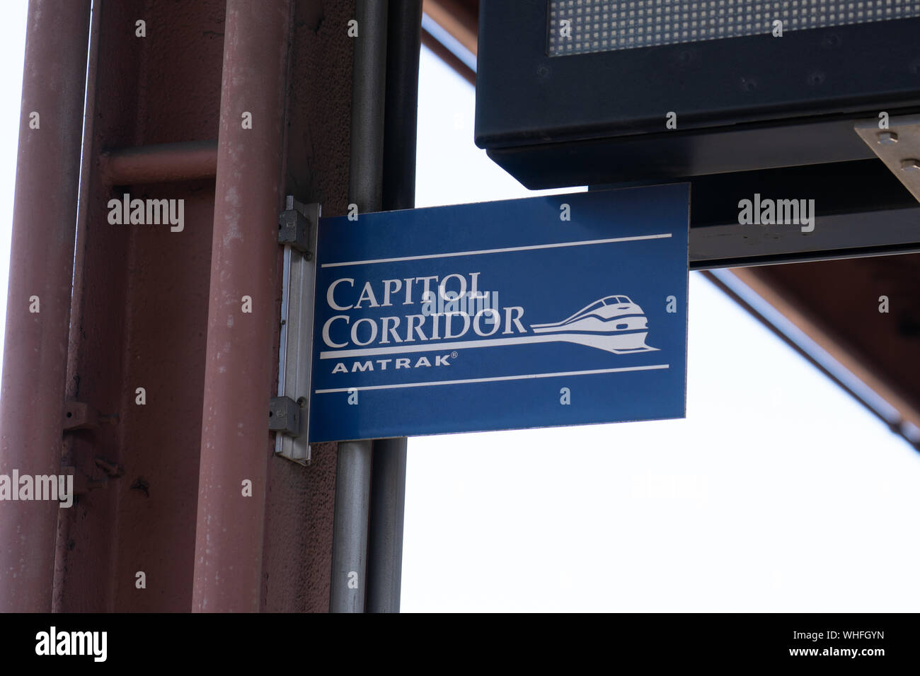 Amtrak Capitol Corridor Sign, Diridon Station, San Jose Stock Photo - Alamy