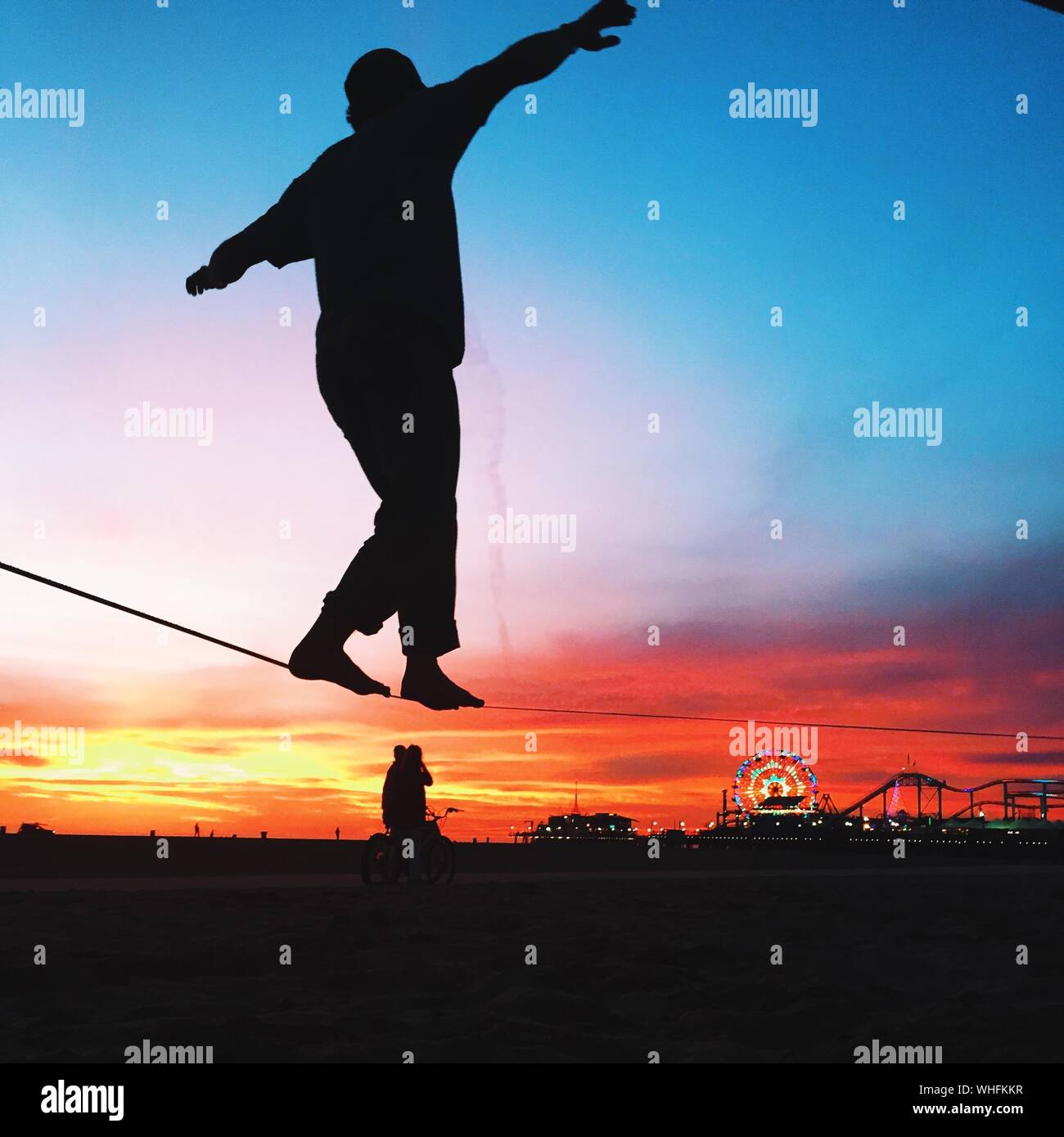Slackline Silhouette High Resolution Stock Photography and Images - Alamy
