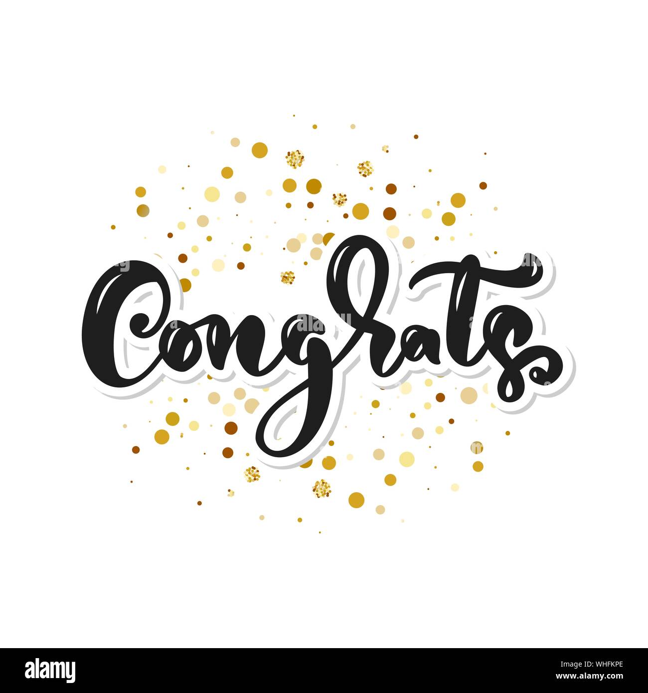Congrats hand written lettering for congratulations card, greeting card ...