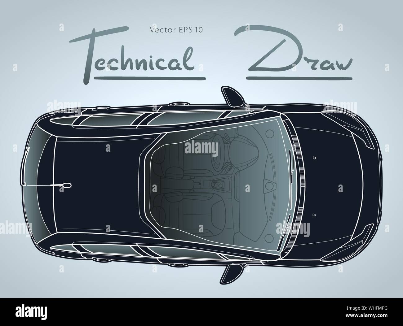 Car from top view vector. Flat design auto Stock Vector Image & Art - Alamy