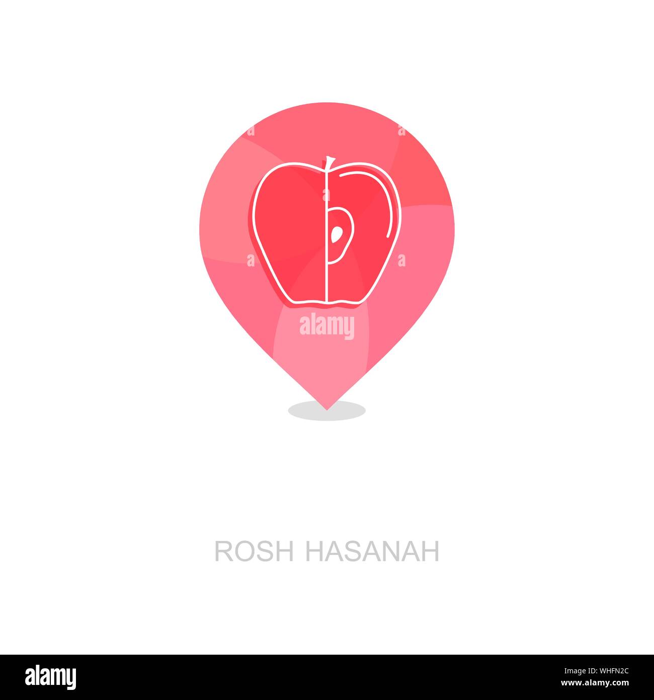 Apple. Rosh Hashanah pin map icon. Shana tova Map pointer. Happy and ...