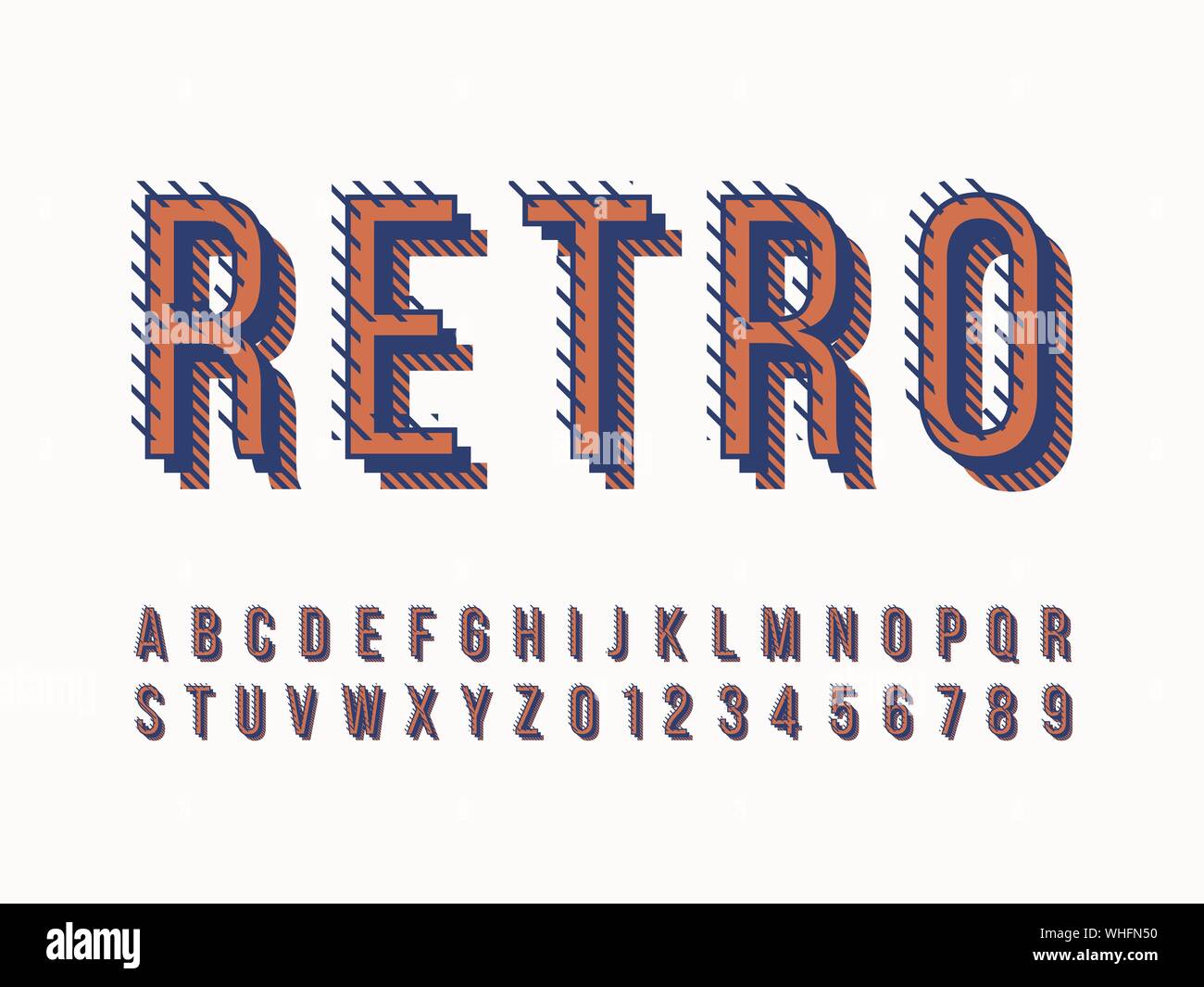 Retro color font and alphabet. Stock vector Stock Vector Image & Art ...