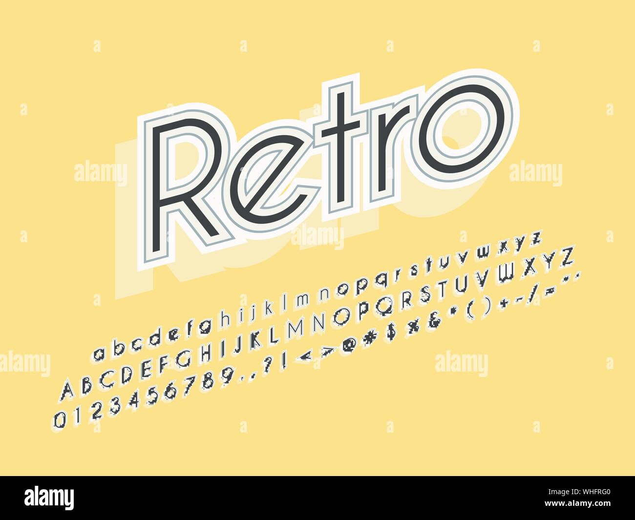 Retro color font and alphabet. Stock vector Stock Vector Image & Art ...