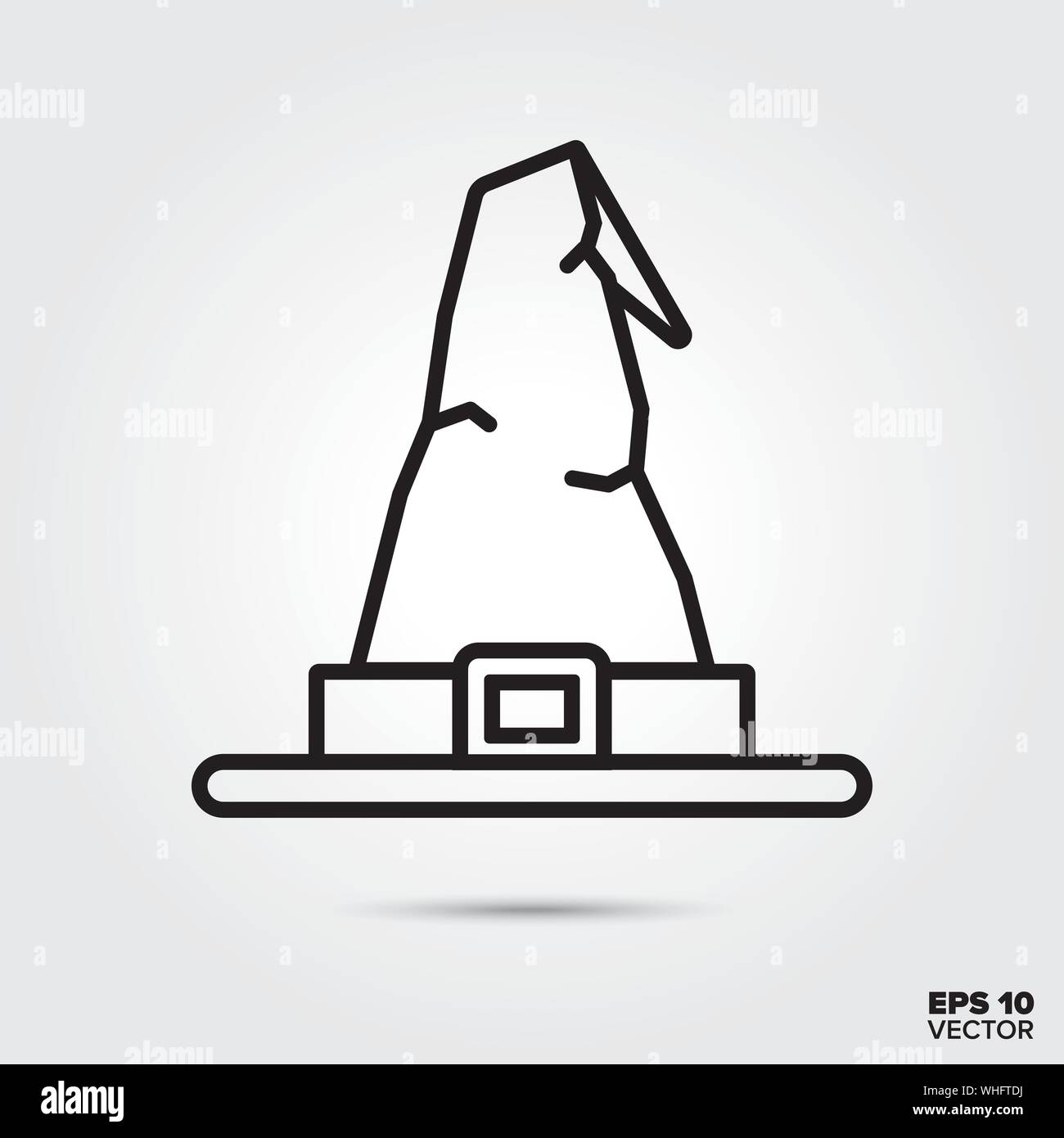 Witch hat outline style icon. Halloween celebration symbol. Spooky ...