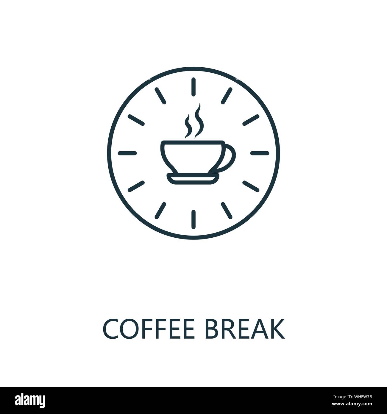 Coffee Break outline icon. Thin line concept element from productivity ...