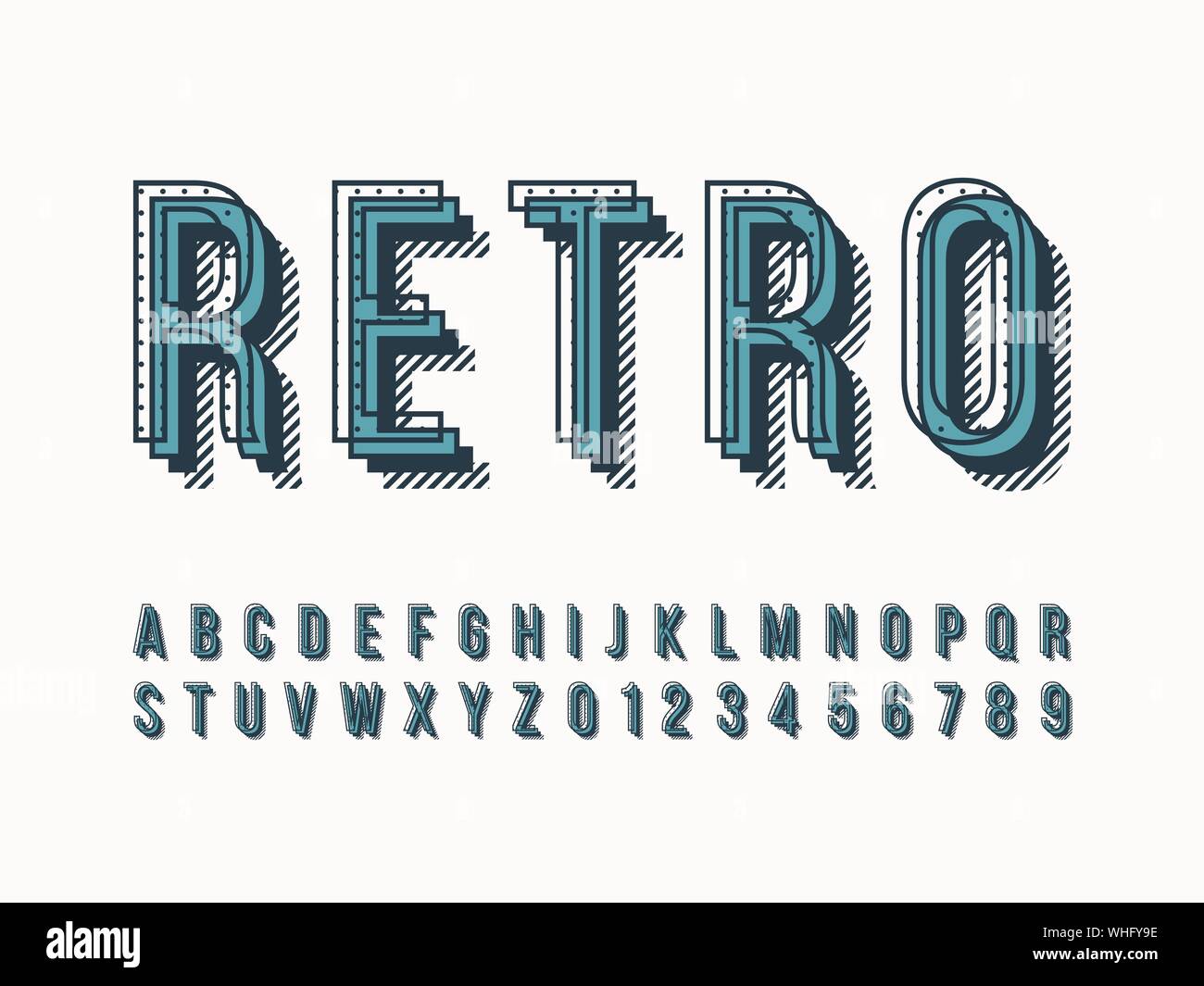 Retro color font and alphabet. Stock vector Stock Vector Image & Art ...